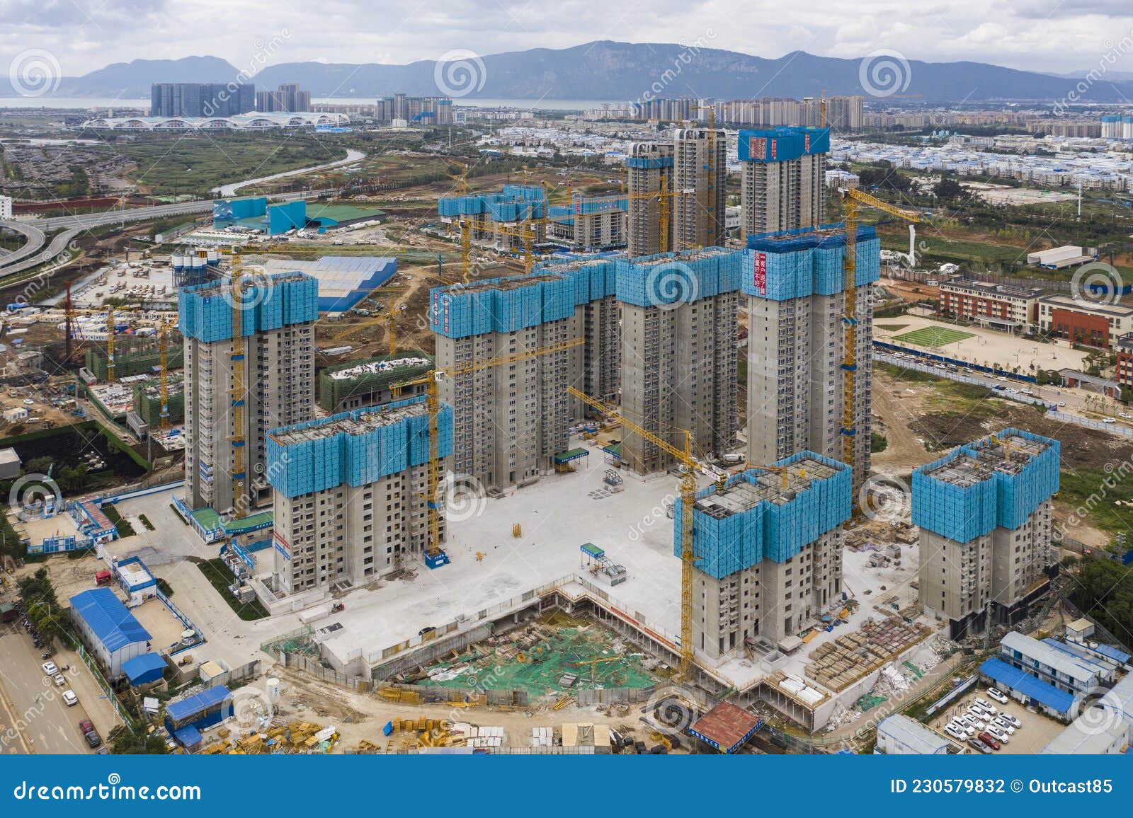 Residential Buildings Under Costruction in China Stock Photo - Image of ...