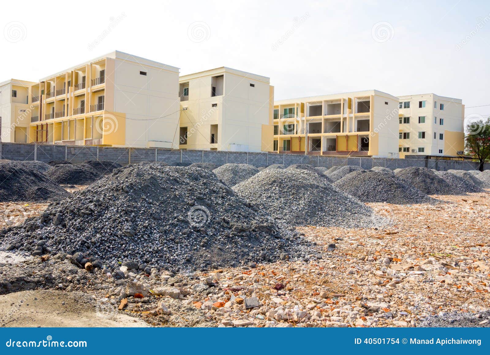 Residential Construction Site with Partially Completed Home Stock Photo ...