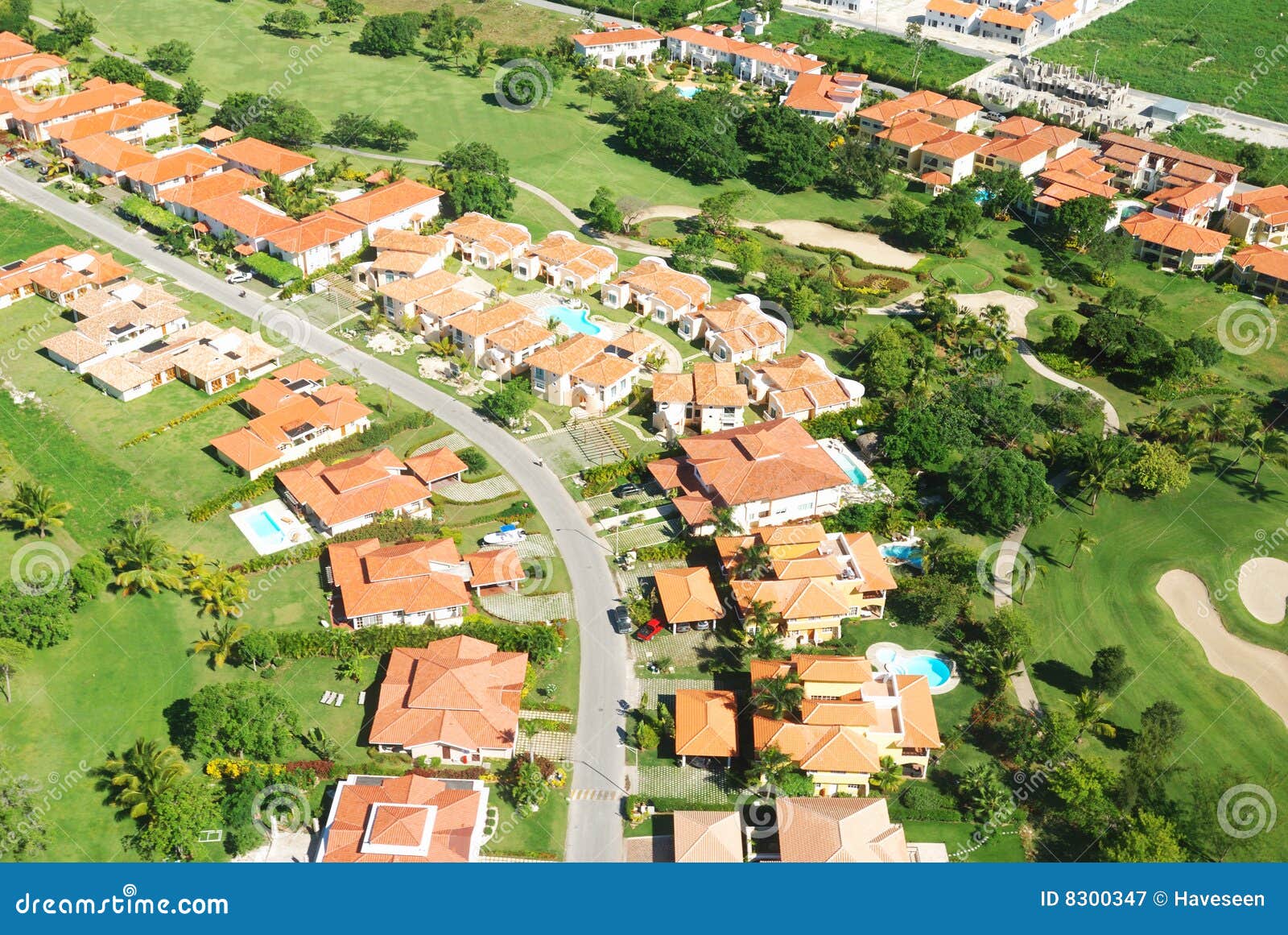 Residential District Aerial View Stock Image - Image of porch, view ...