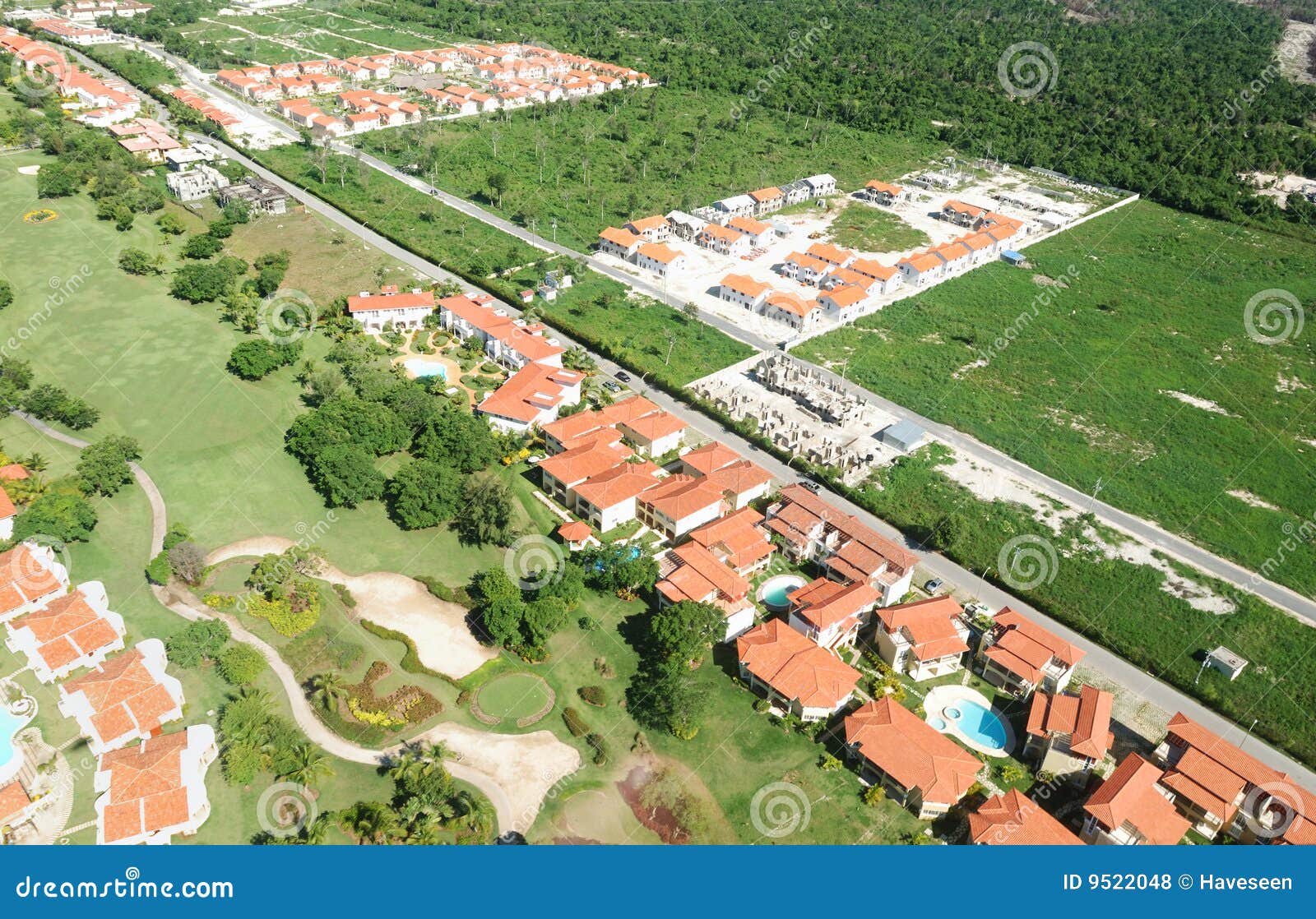 Residential District Aerial View Stock Photo - Image of building ...