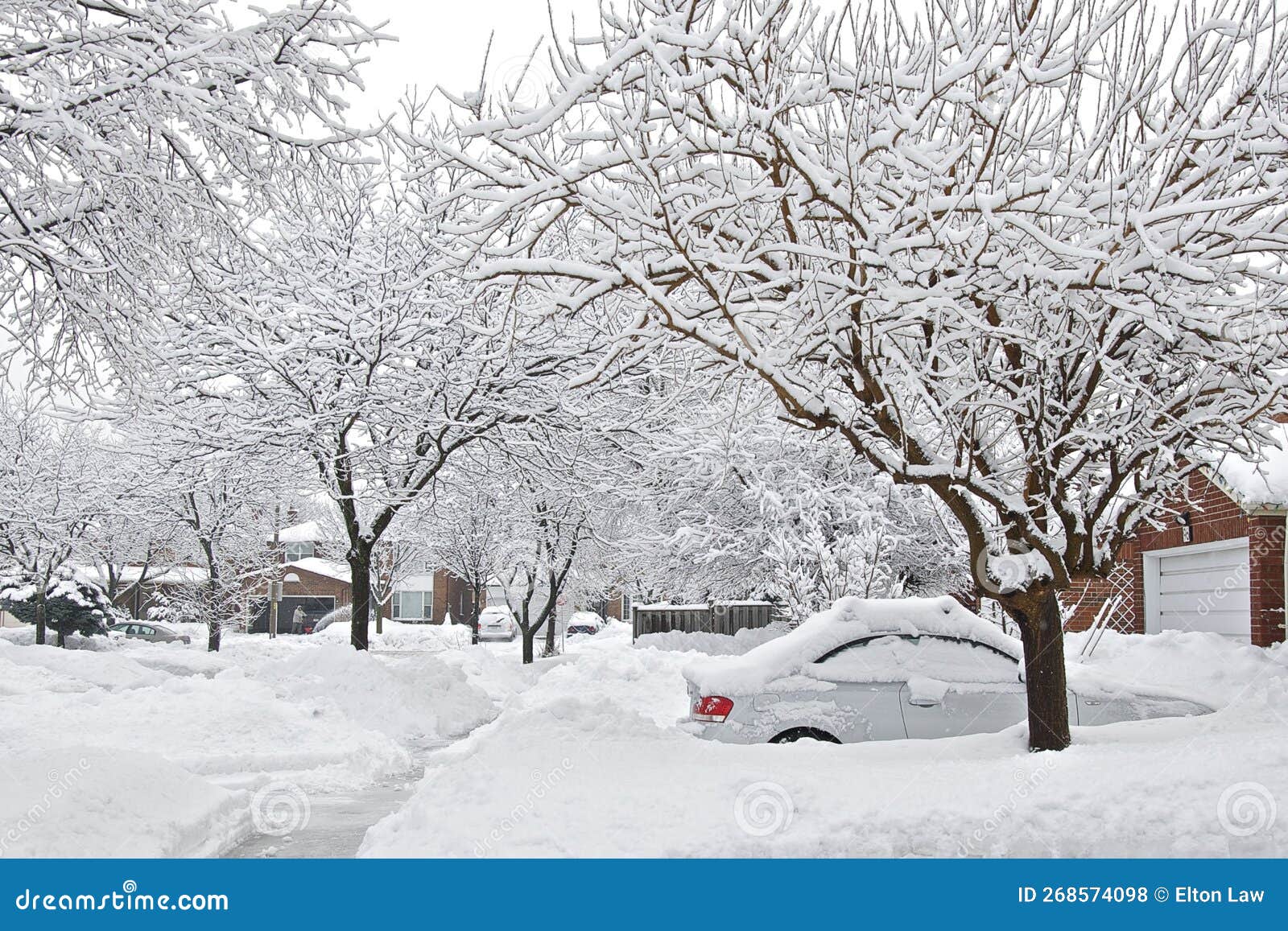 Residential District after a Heavy Snowstorm Stock Photo - Image of ...