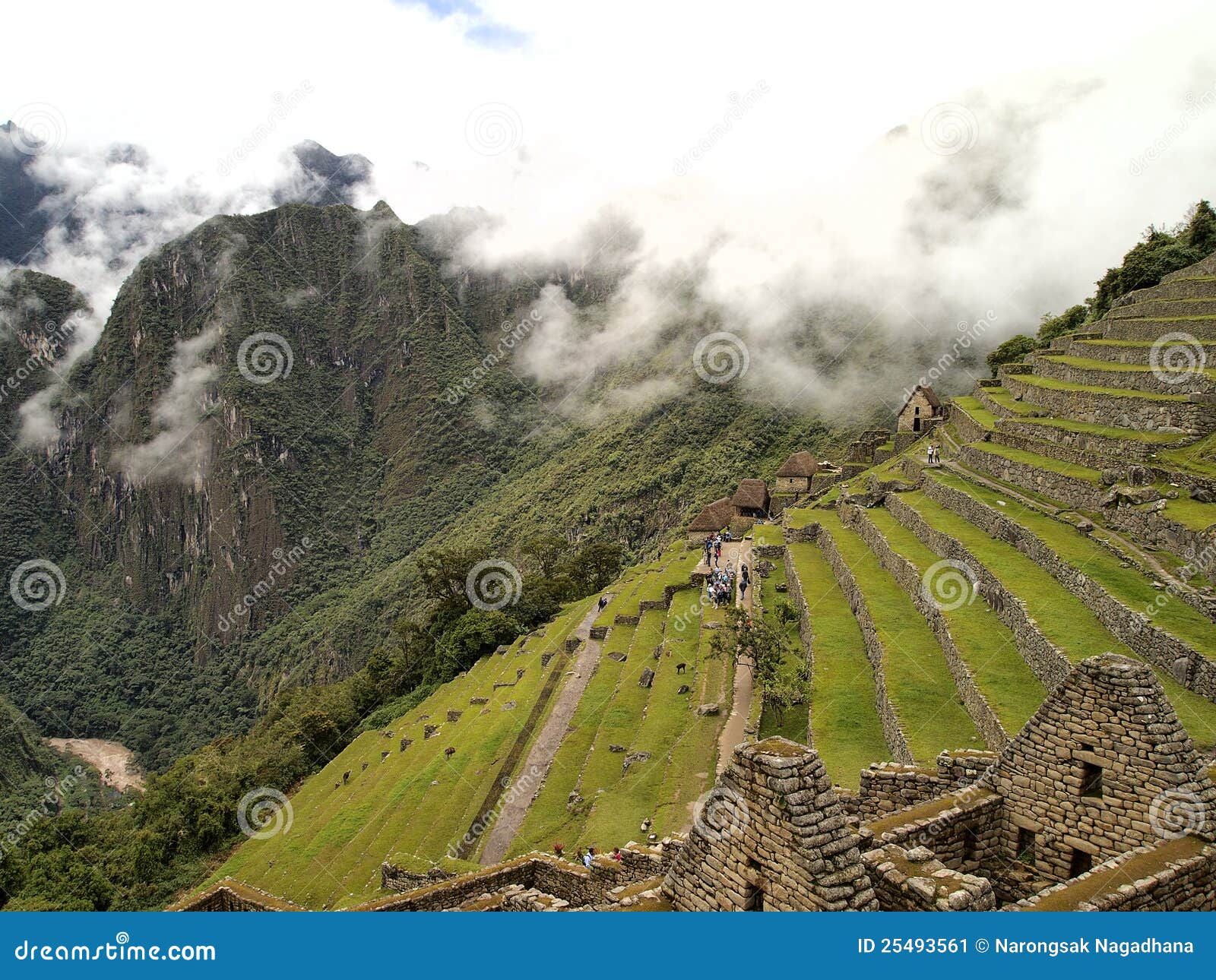 Residential And The Field Section Of Machu Picchu Stock Image - Image ...