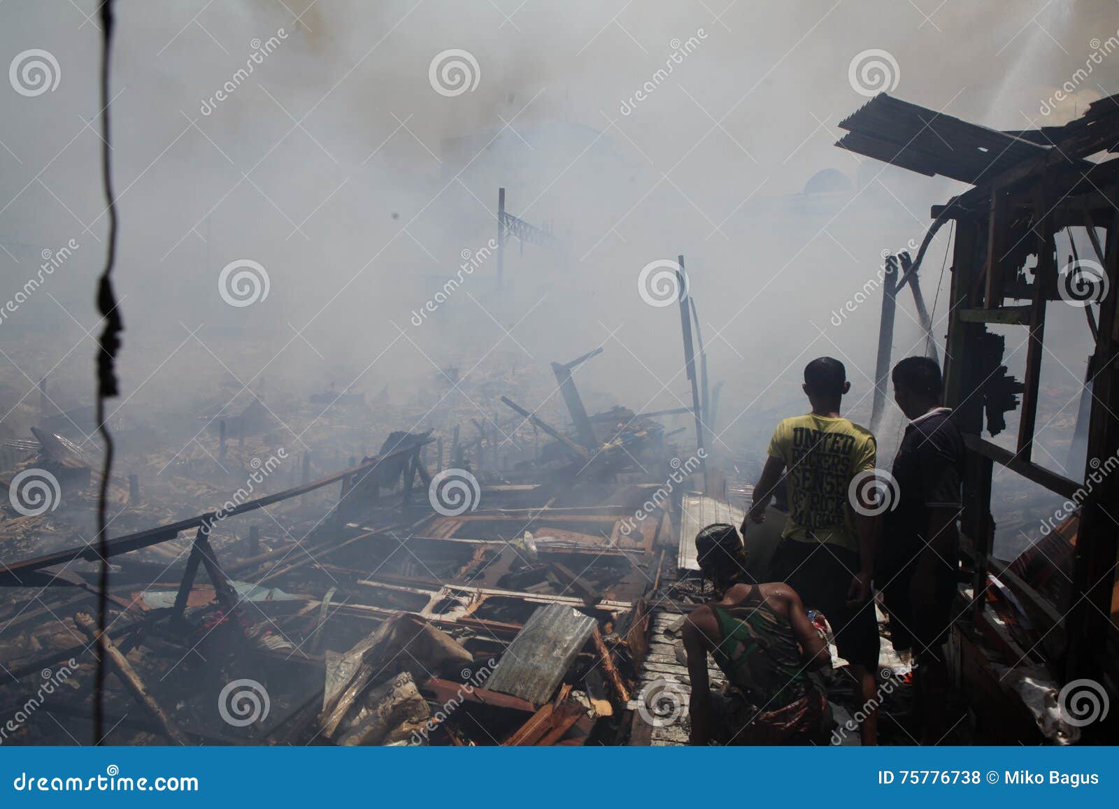 Residential Fires Aftermath Editorial Stock Photo - Image of looking ...
