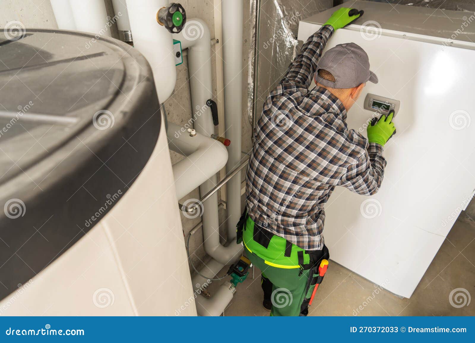 Residential Heating System Maintenance Procedure Stock Image - Image of ...