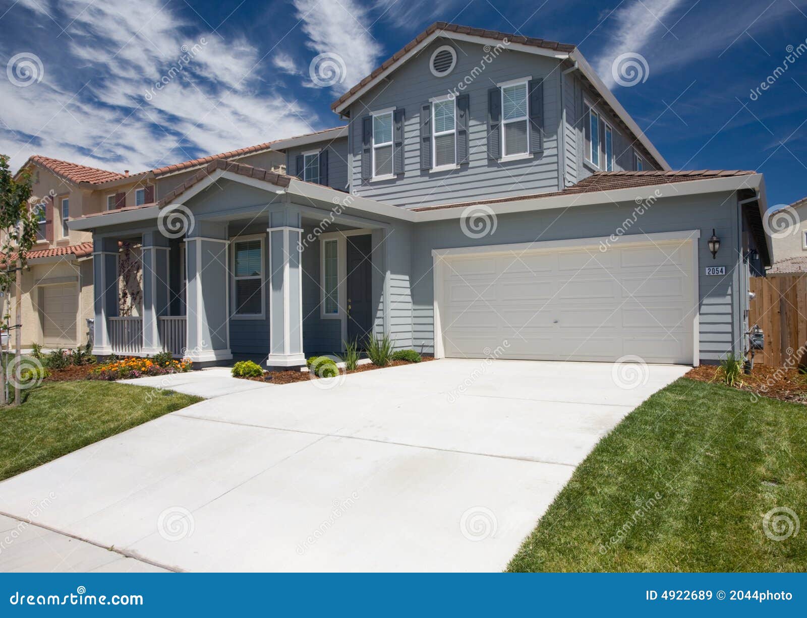 Residential Home Exterior Front Stock Image - Image of landscape ...