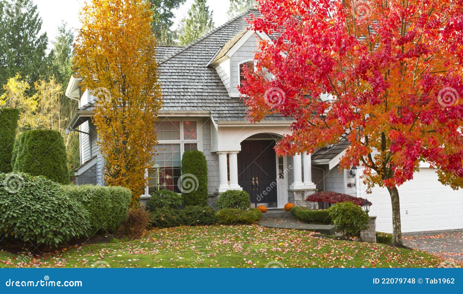 Residential Home during Fall Season Stock Photo - Image of fall ...