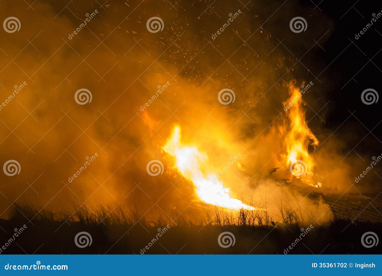 Residential home on fire stock photo. Image of light - 35361702