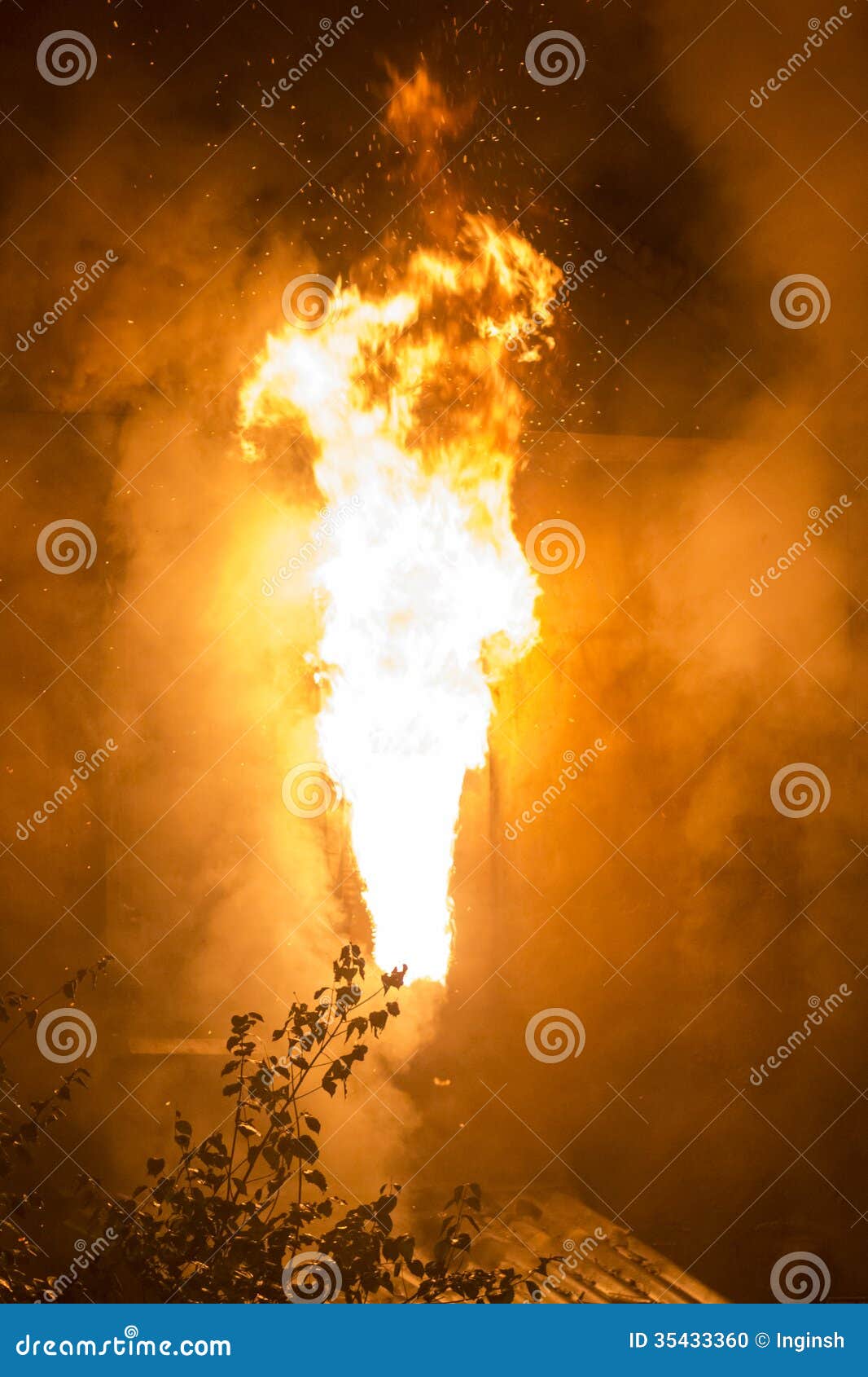 Residential home on fire stock photo. Image of enormous - 35433360