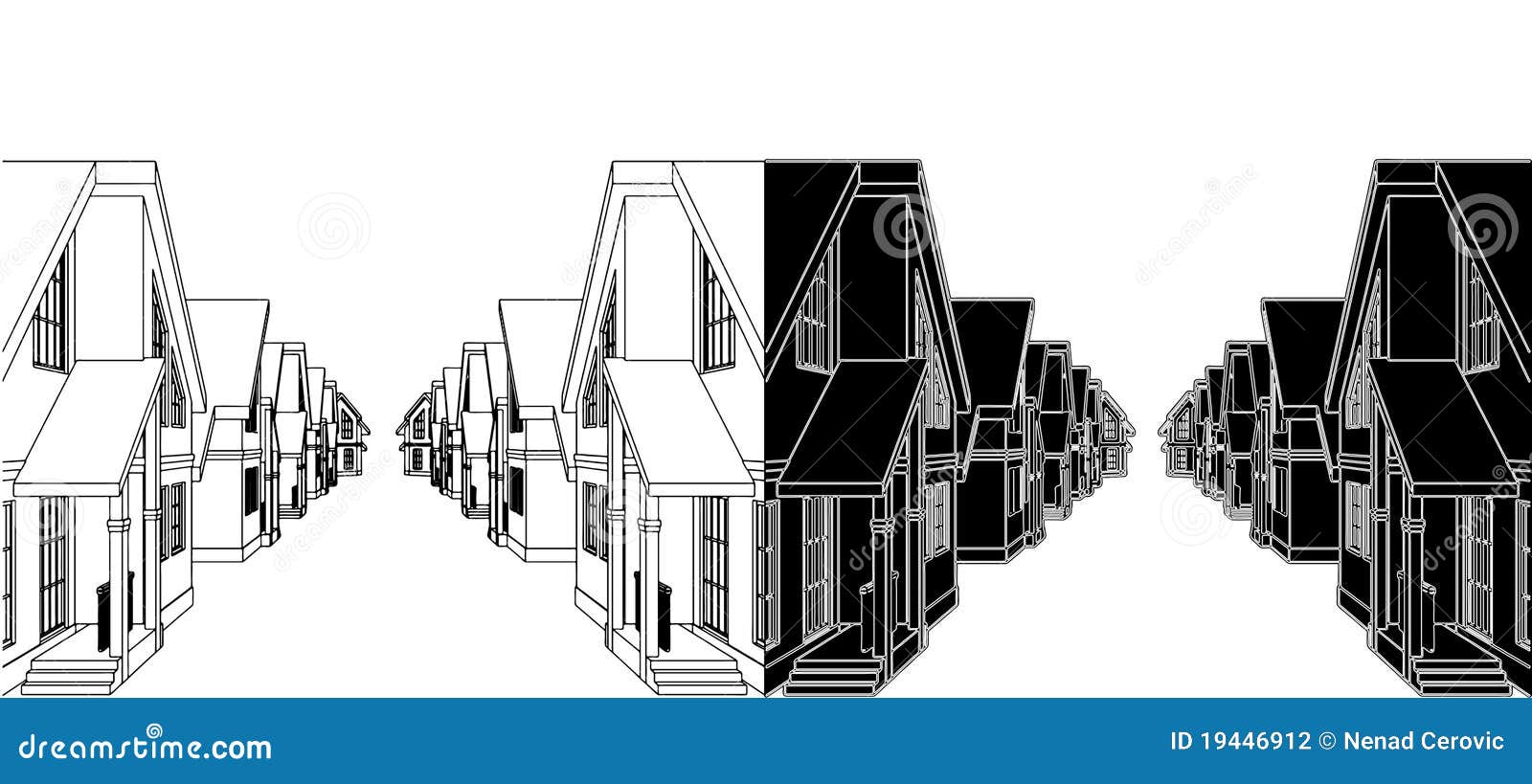 Residential Houses in the Settlement Vector 01 Stock Vector ...