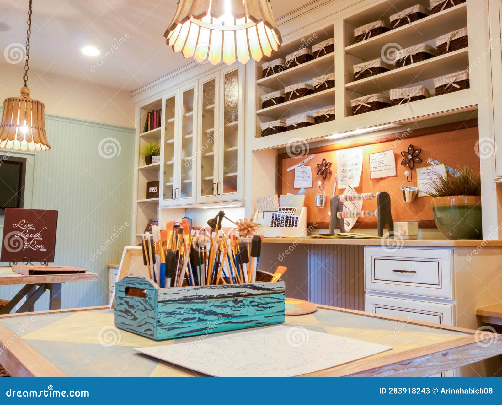 Craft room stock image. Image of upscale, white, stylish - 283918243