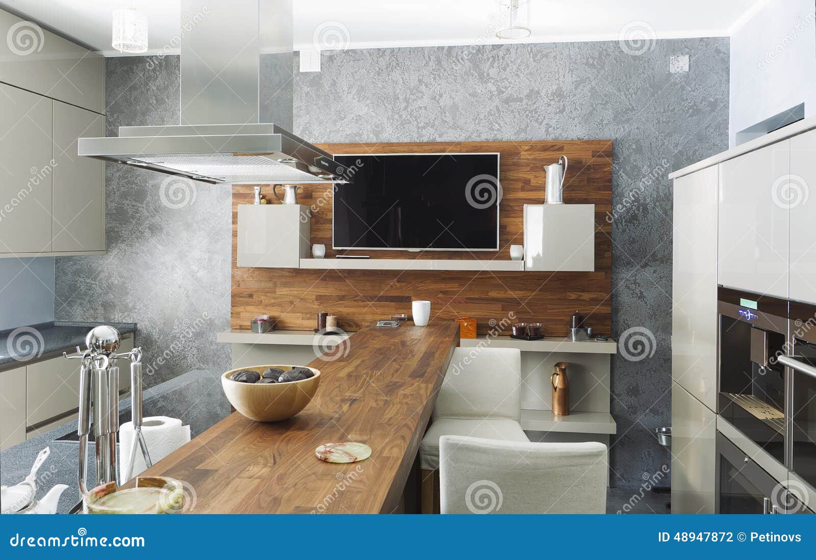 Residential Interior of Modern Kitchen Stock Photo - Image of ...