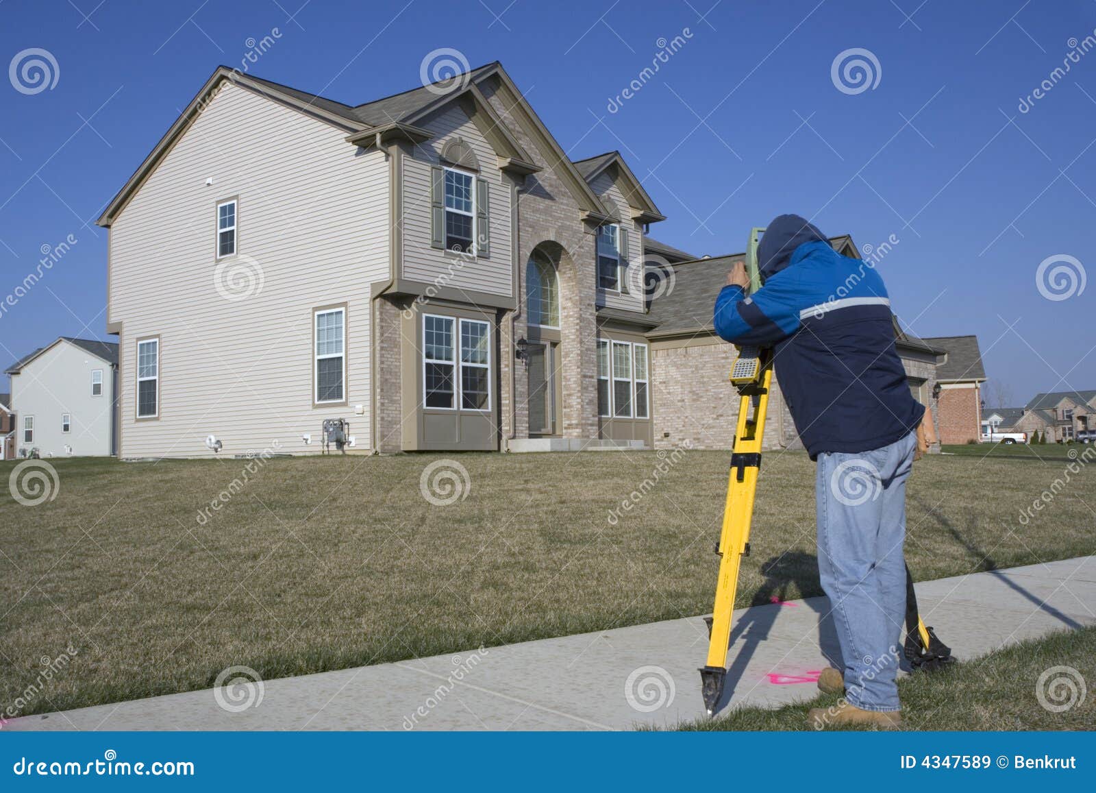 Residential Land Surveying stock image. Image of instrument - 4347589
