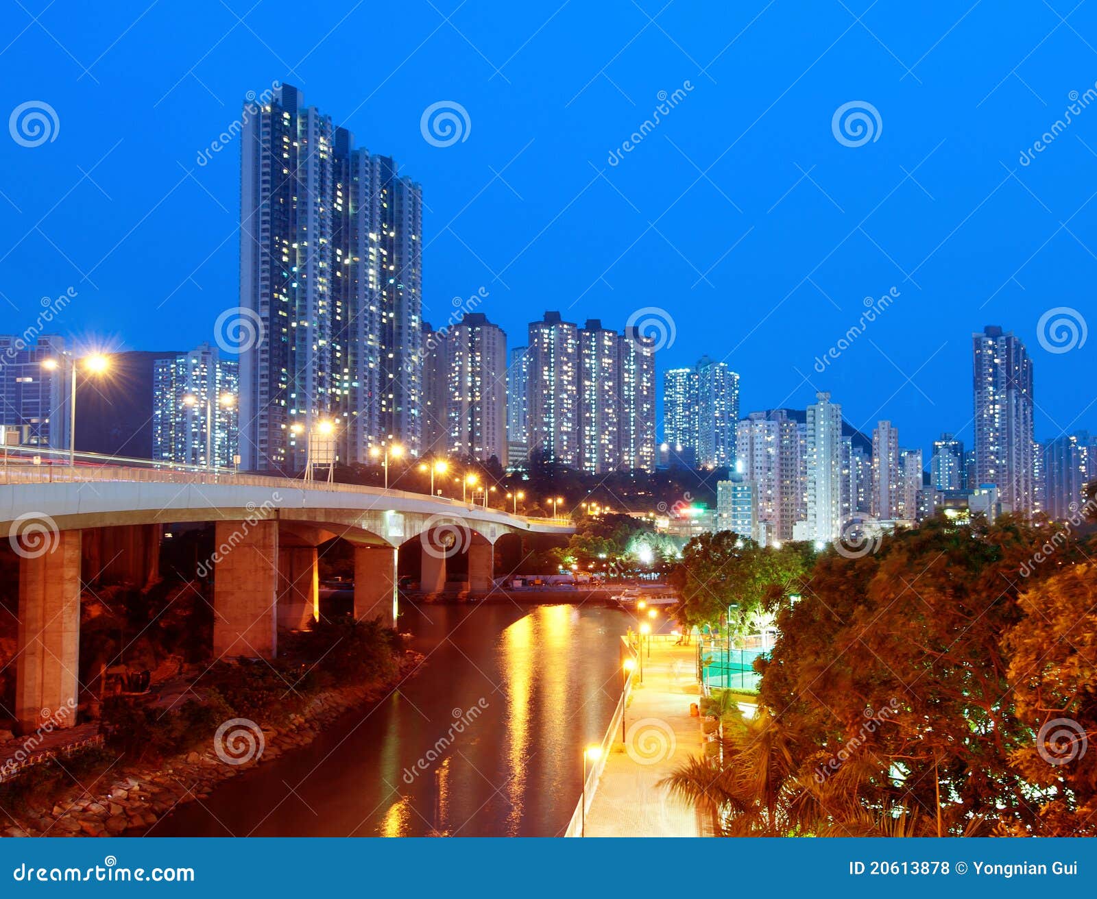 Residential Night stock photo. Image of areas, hong, night - 20613878