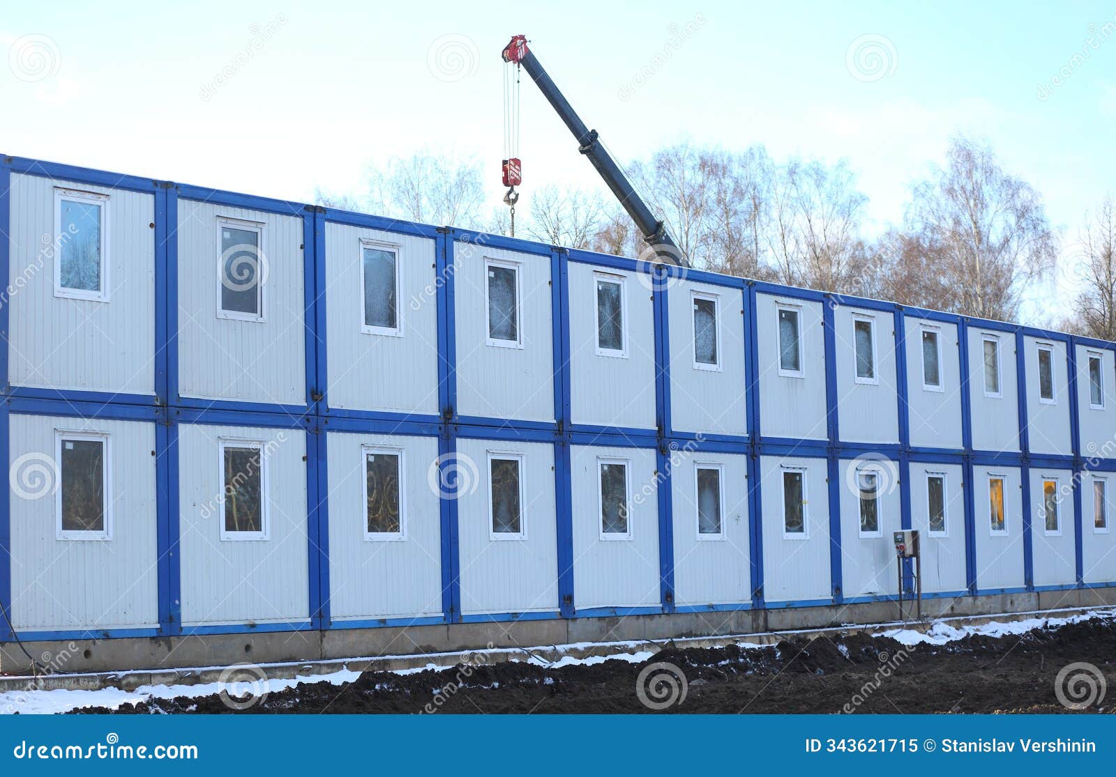Residential Premises of Construction Workers on Two Floors Stock Image ...