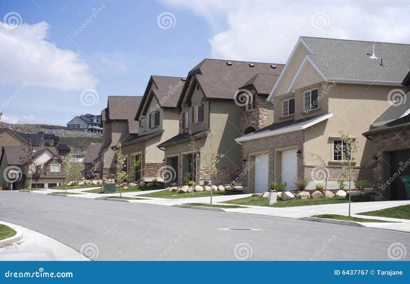 Residential Road stock image. Image of subdivision, spring - 6437767