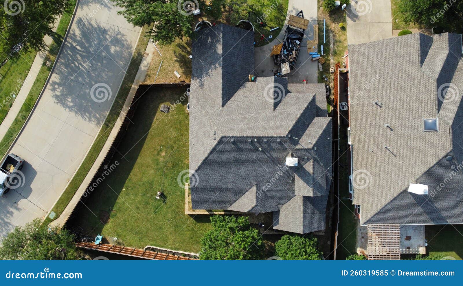 Residential roof overview stock image. Image of roof - 260319585