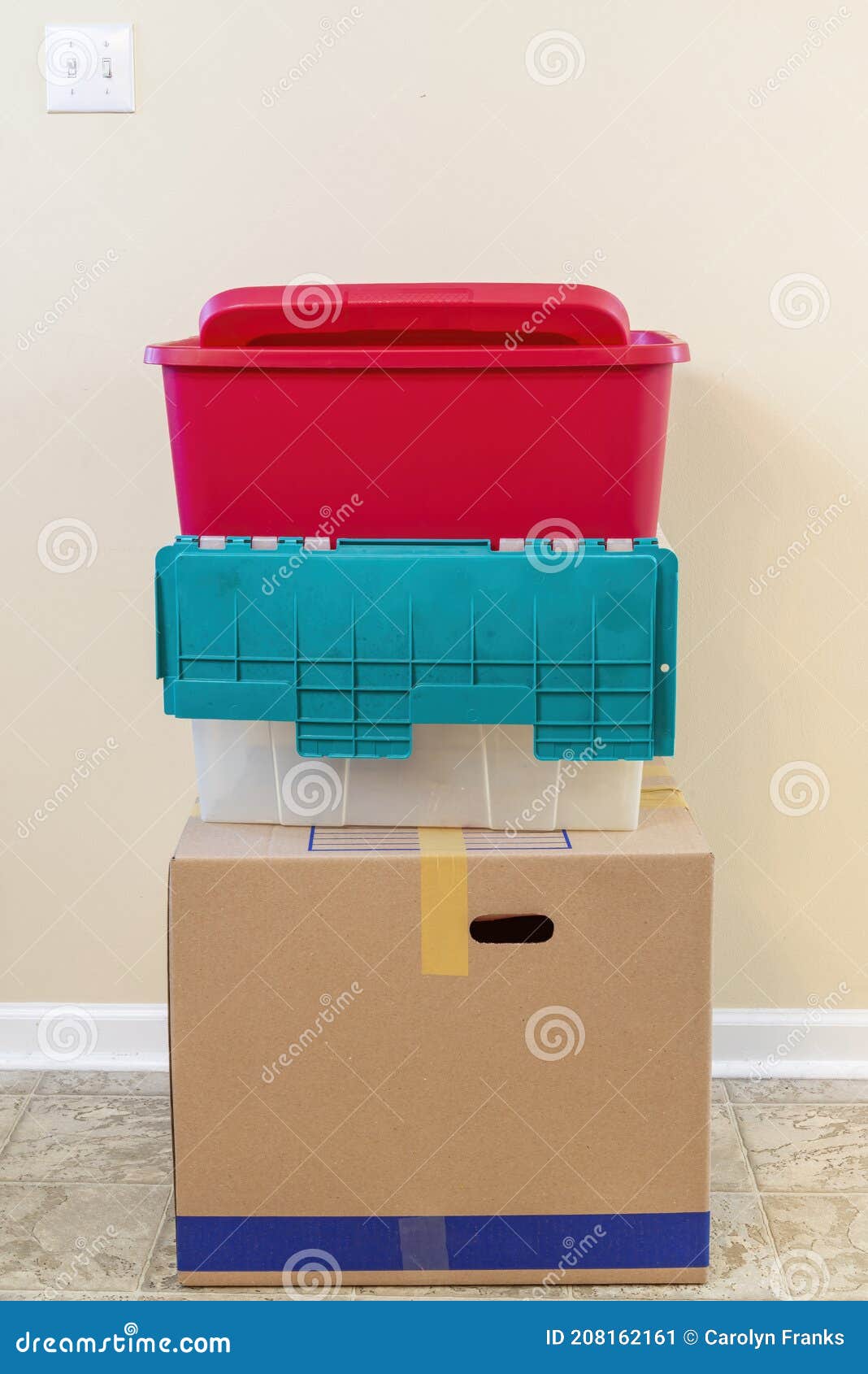 Residential Storage Containers in a Stack Stock Image - Image of ...