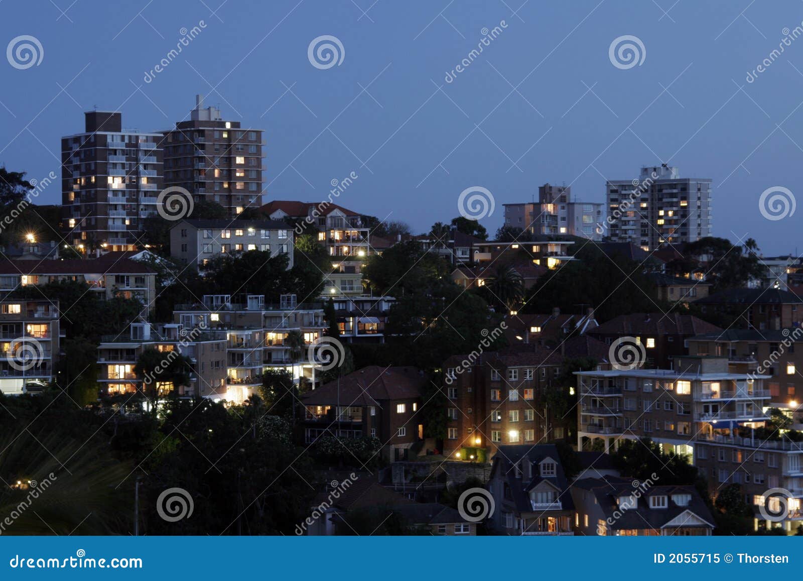 Residential Suburb at Night Stock Image - Image of dawn, scene: 2055715