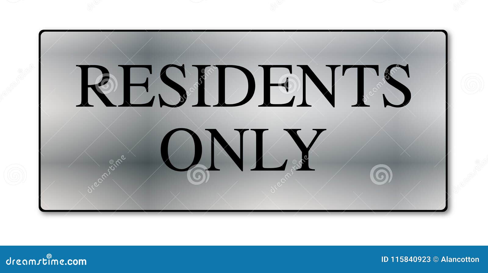 Residents only Metal Sign on White Background Stock Vector ...