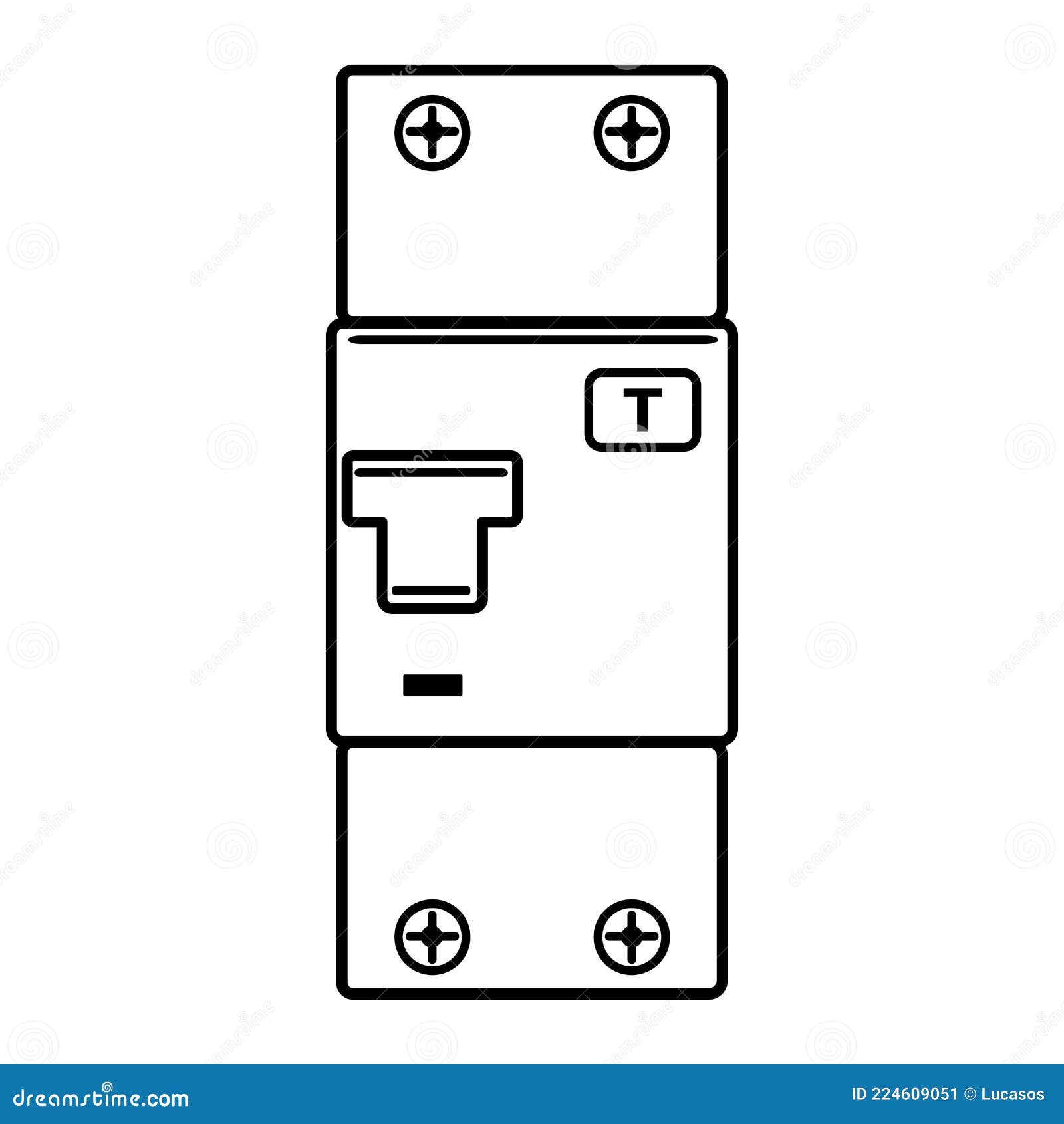 Residual-current device stock vector. Illustration of switch - 224609051