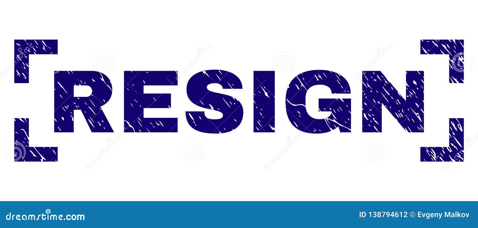 Scratched Textured RESIGN Stamp Seal Inside Corners Stock Vector ...