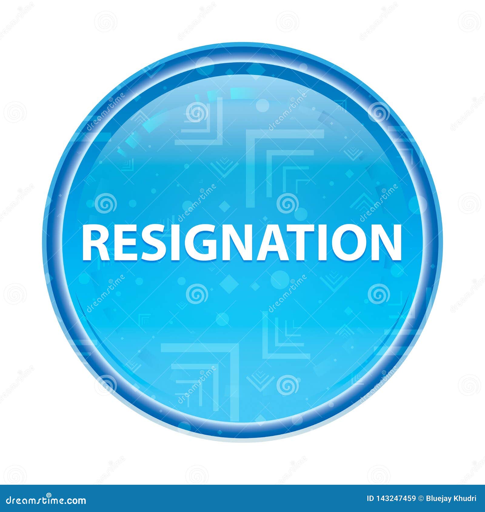 Resignation Floral Blue Round Button Stock Illustration - Illustration ...