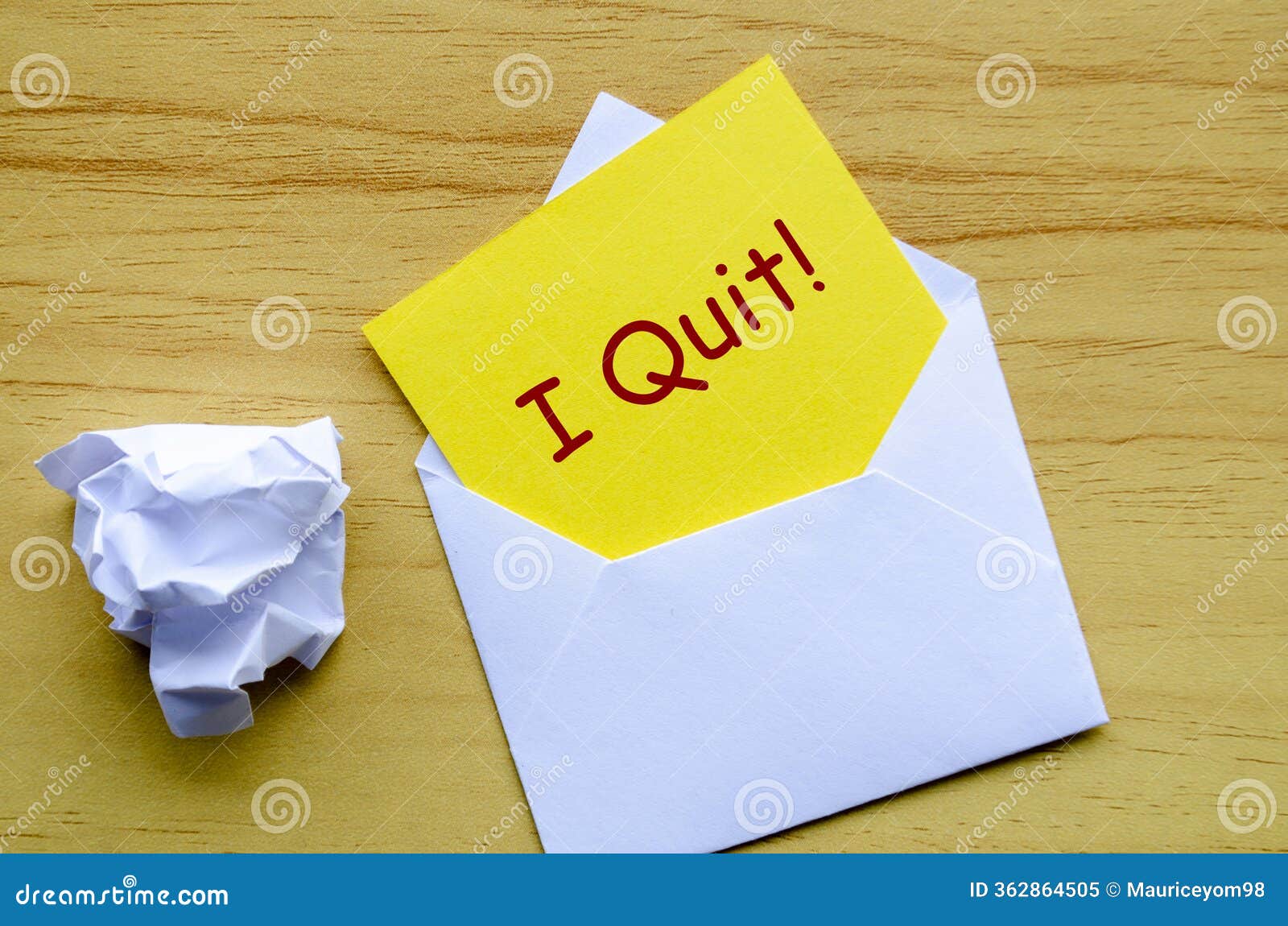 Resignation Letter in an Envelop with I Quit Text. Resignation Concept ...