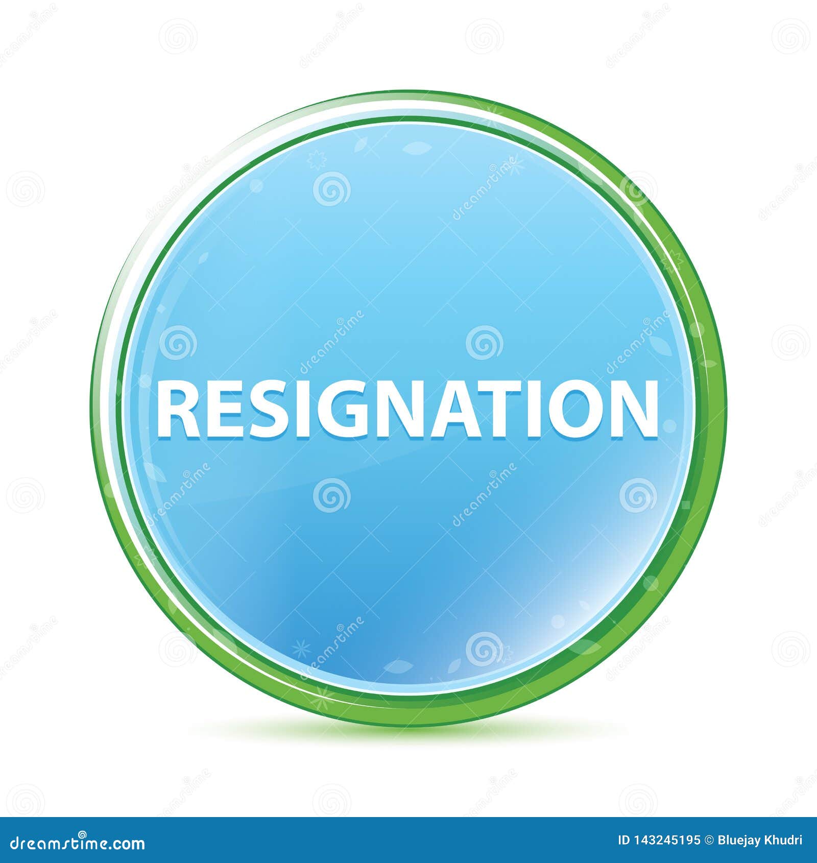 Resignation Natural Aqua Cyan Blue Round Button Stock Illustration ...