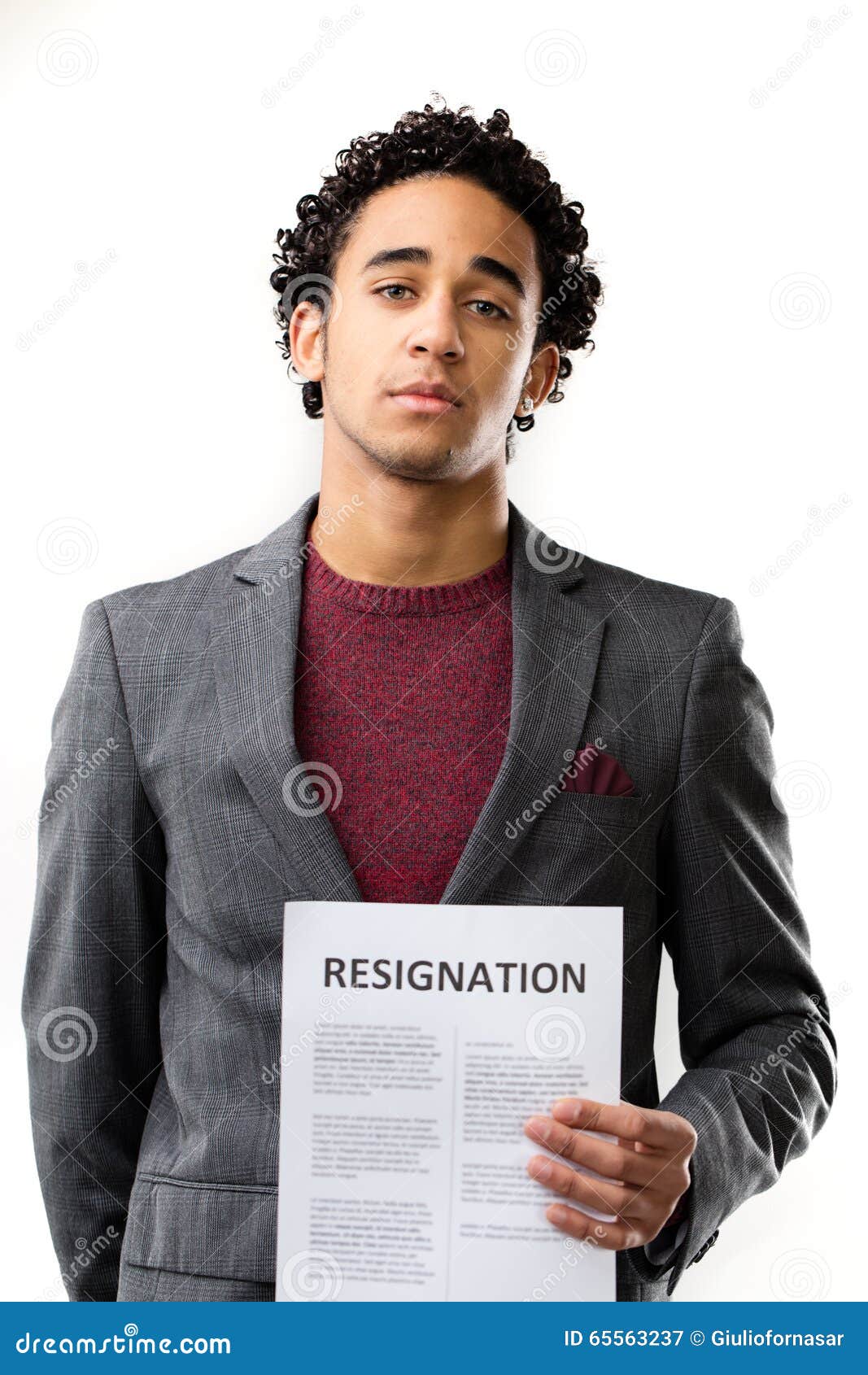 Resignation Sheet in Young Man S Hand Stock Image - Image of hair ...
