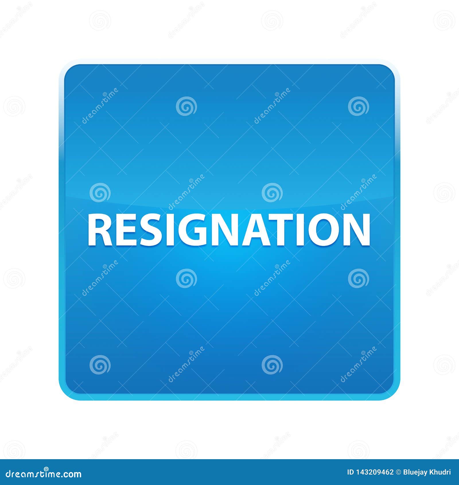 Resignation Shiny Blue Square Button Stock Illustration - Illustration ...