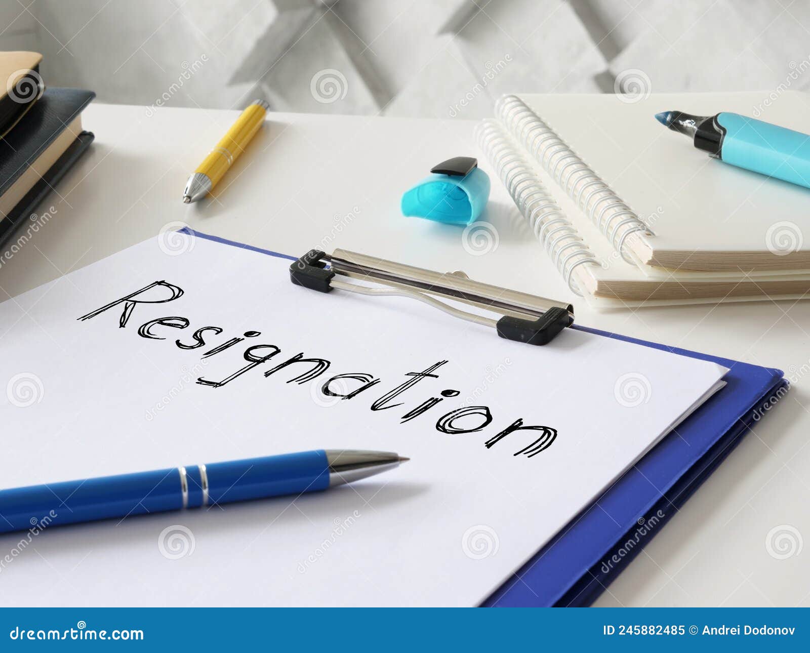 Resignation is Shown Using a Text on a Paper Stock Image - Image of ...