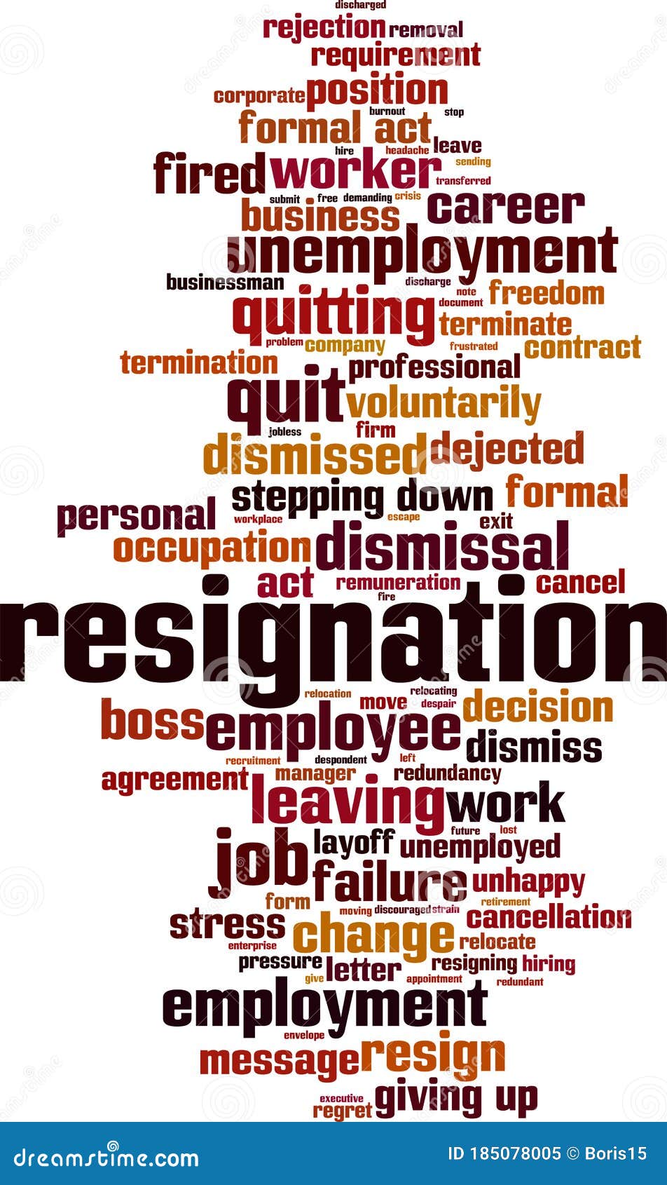 Resignation word cloud stock vector. Illustration of change - 185078005
