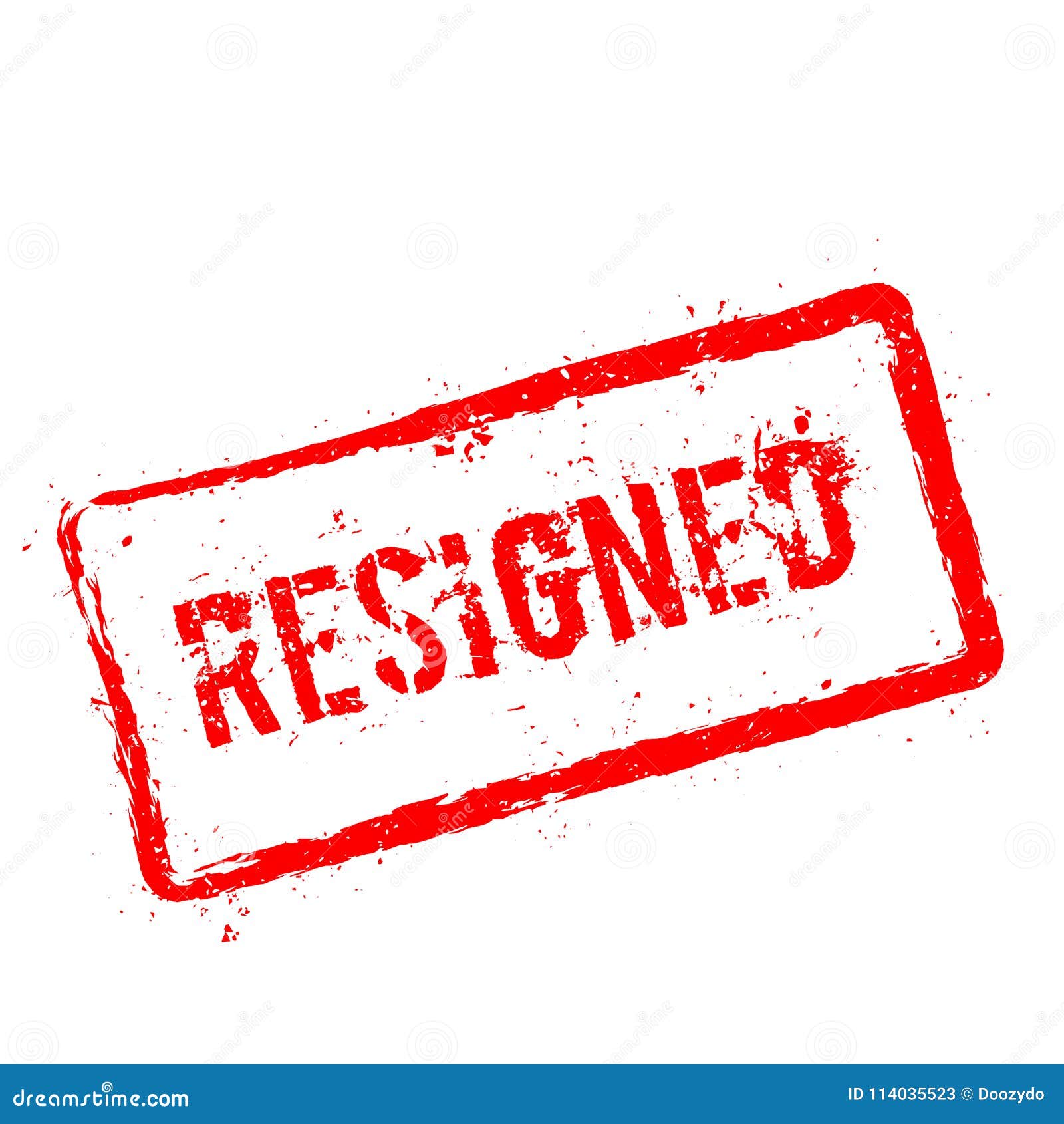 Resigned Red Rubber Stamp Isolated on White. Stock Vector ...