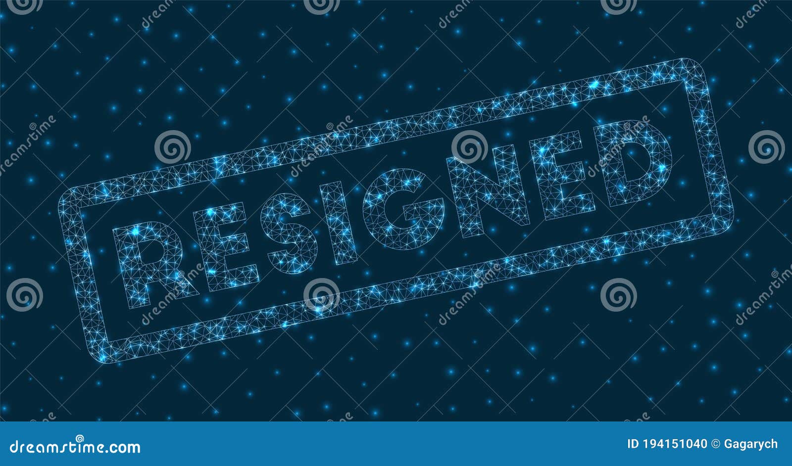 Resigned Word in Digital Style. Stock Vector - Illustration of ...