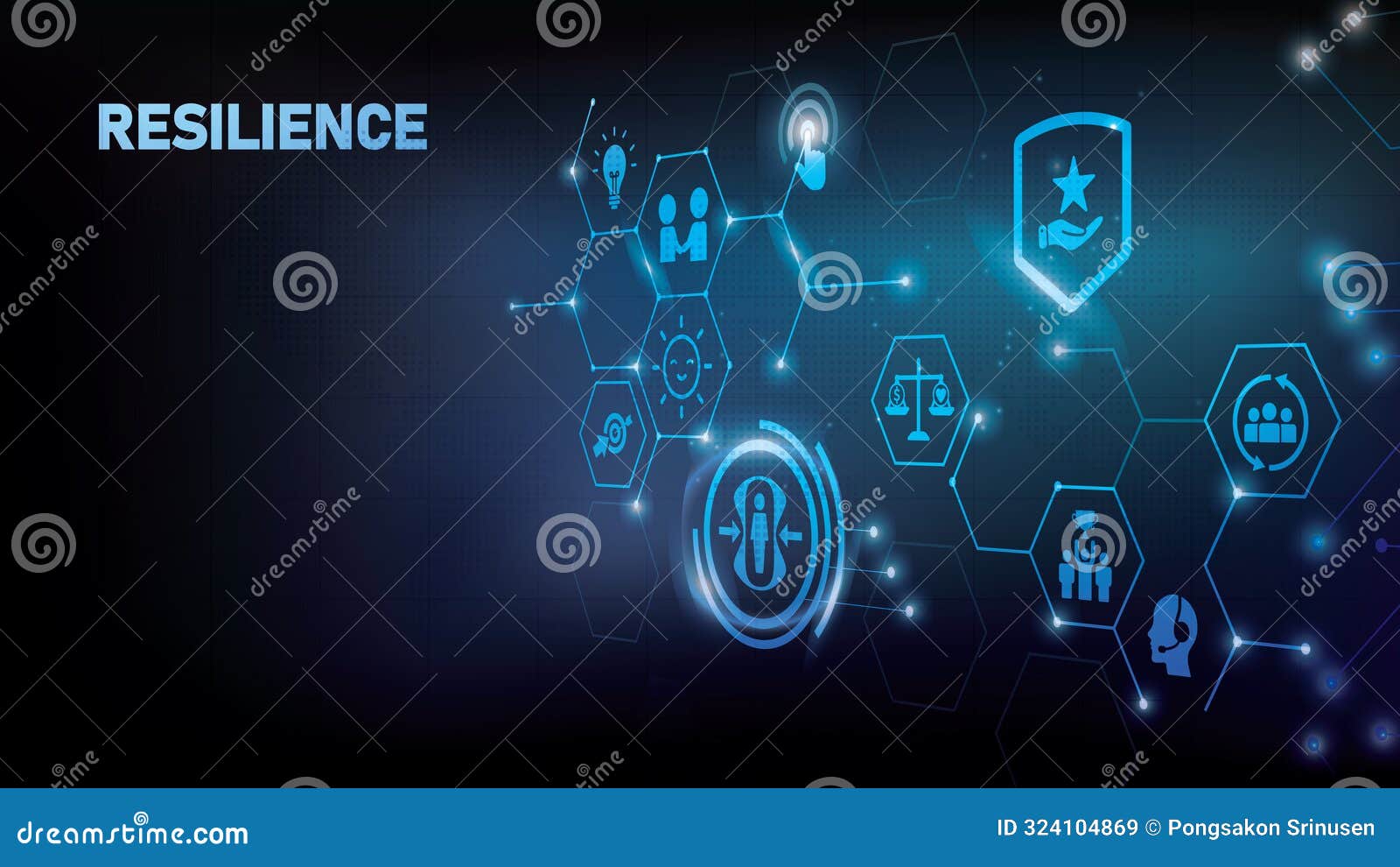 Resilience Banner Website Icons. Vector EPS 10 . Stock Illustration ...