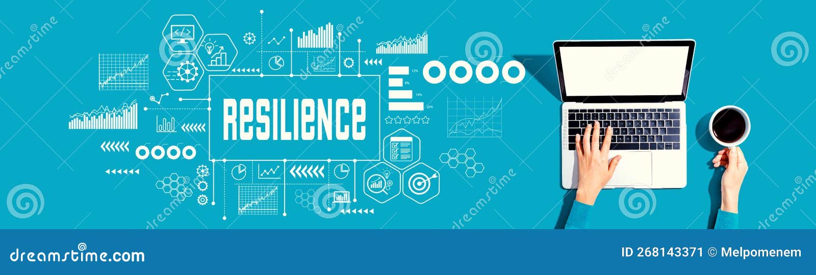 Resilience Theme with Person Using a Laptop Stock Image - Image of ...