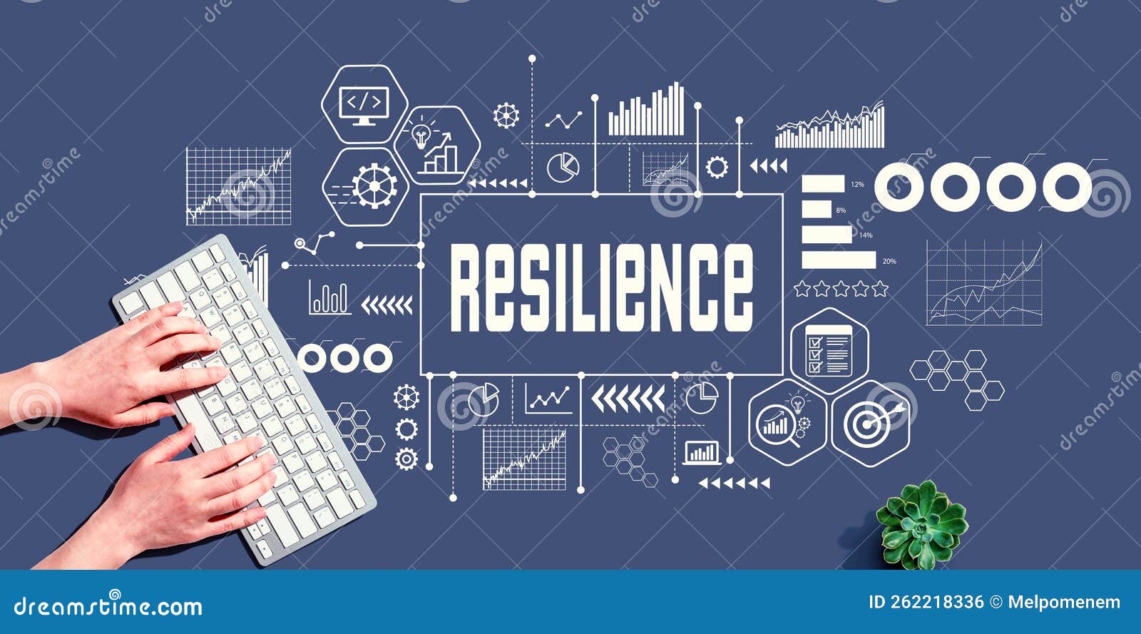 Resilience Theme with Person Using Pc Keyboard Stock Photo - Image of ...