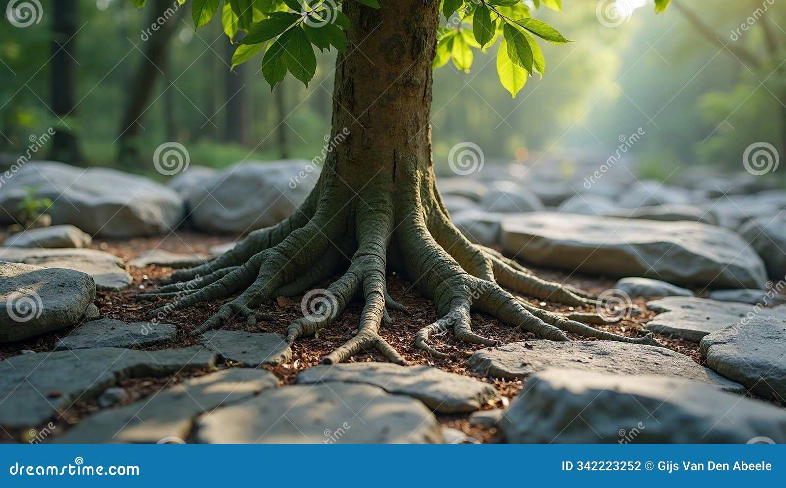 Resilient Tree Growing On Rocky Cliff Stock Photo | CartoonDealer.com ...