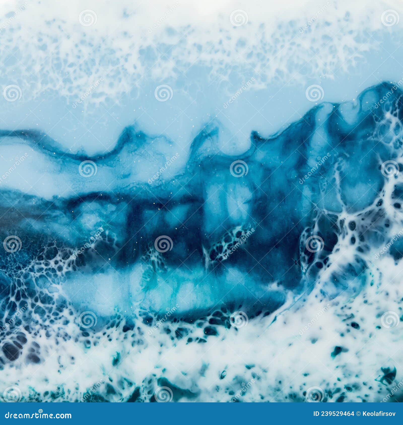 Resin Art Abstract with Blue Colors. Epoxy Effect Background Stock ...