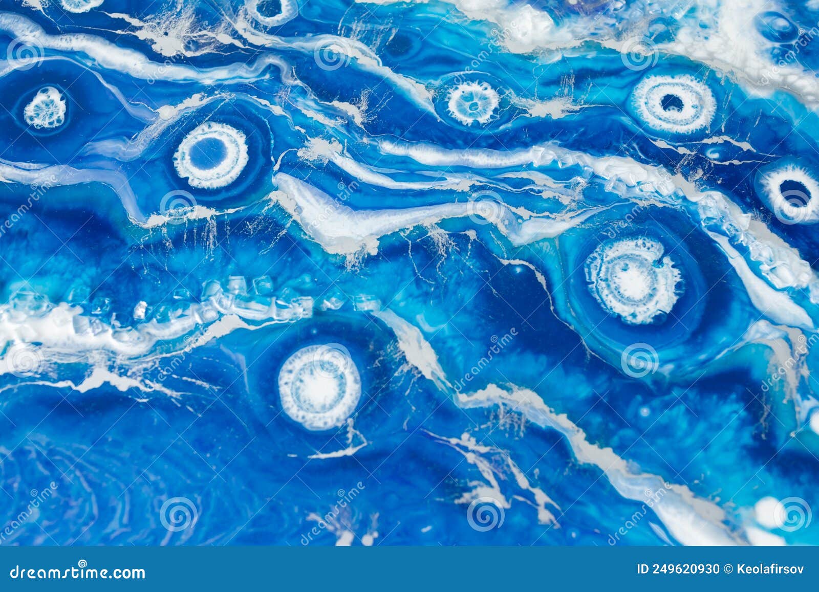 Resin Art with Blue and White Colors. Abstract Composition for Your ...