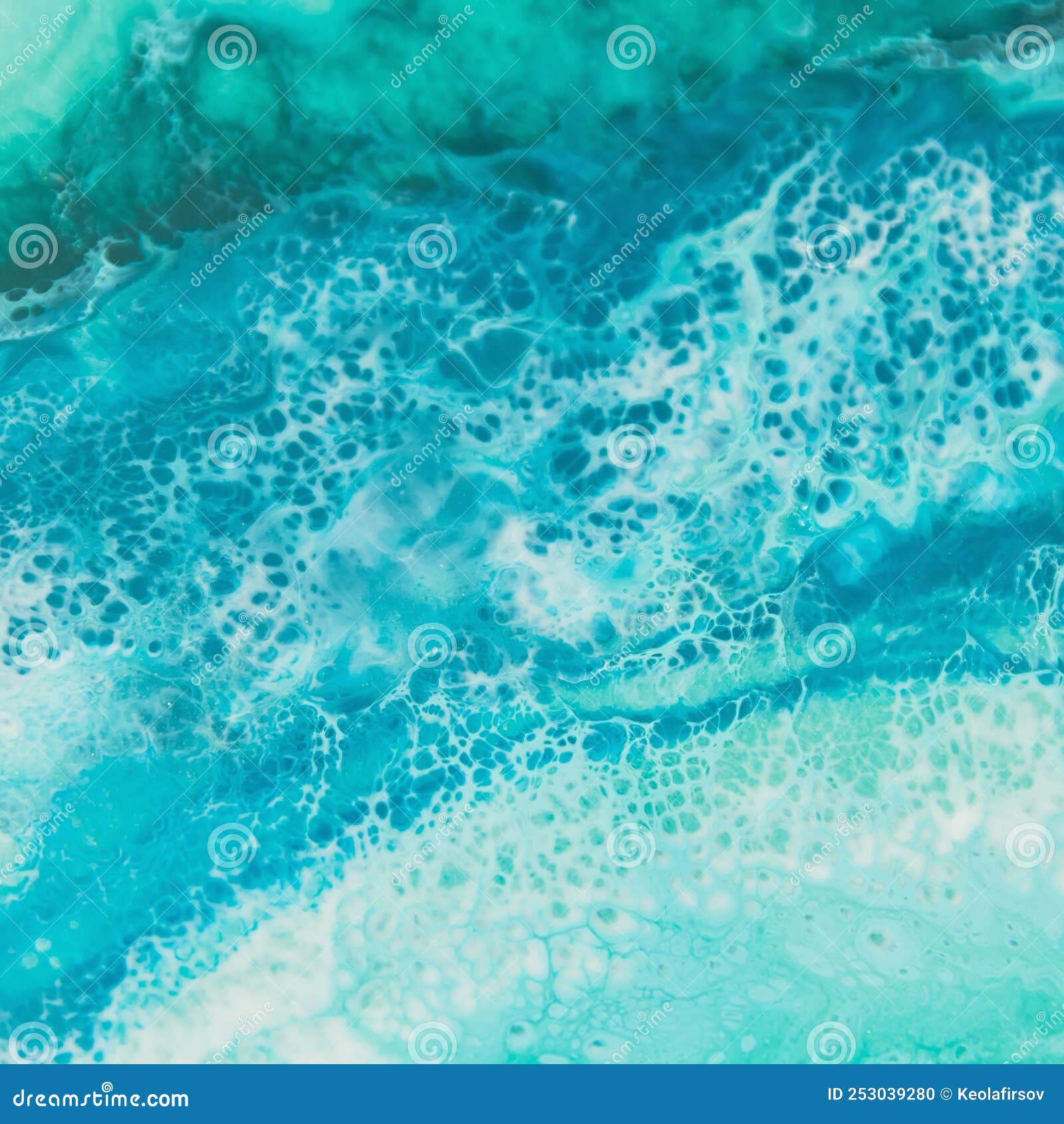 Resin Art Concept with Turquoise Colors. Epoxy Effect Background Stock ...