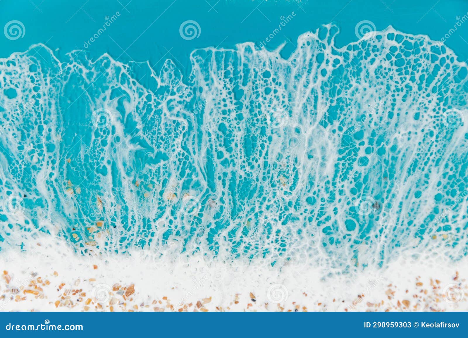 Resin Art with Sea Waves and Beach. Sea Background Made of Epoxy Art ...