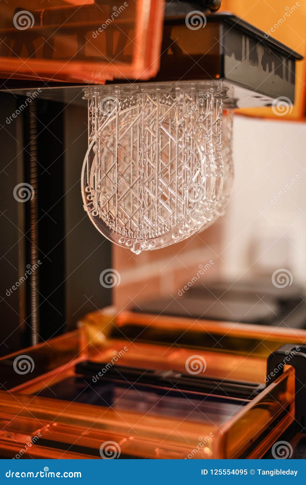Resin 3D Printing, SLA Build Bottom Up View Royalty-Free Stock Photo ...