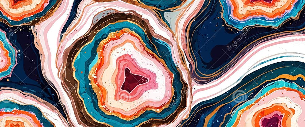 Resin Geode Abstract Art Abstract Illustrations. Stock Photo - Image of ...