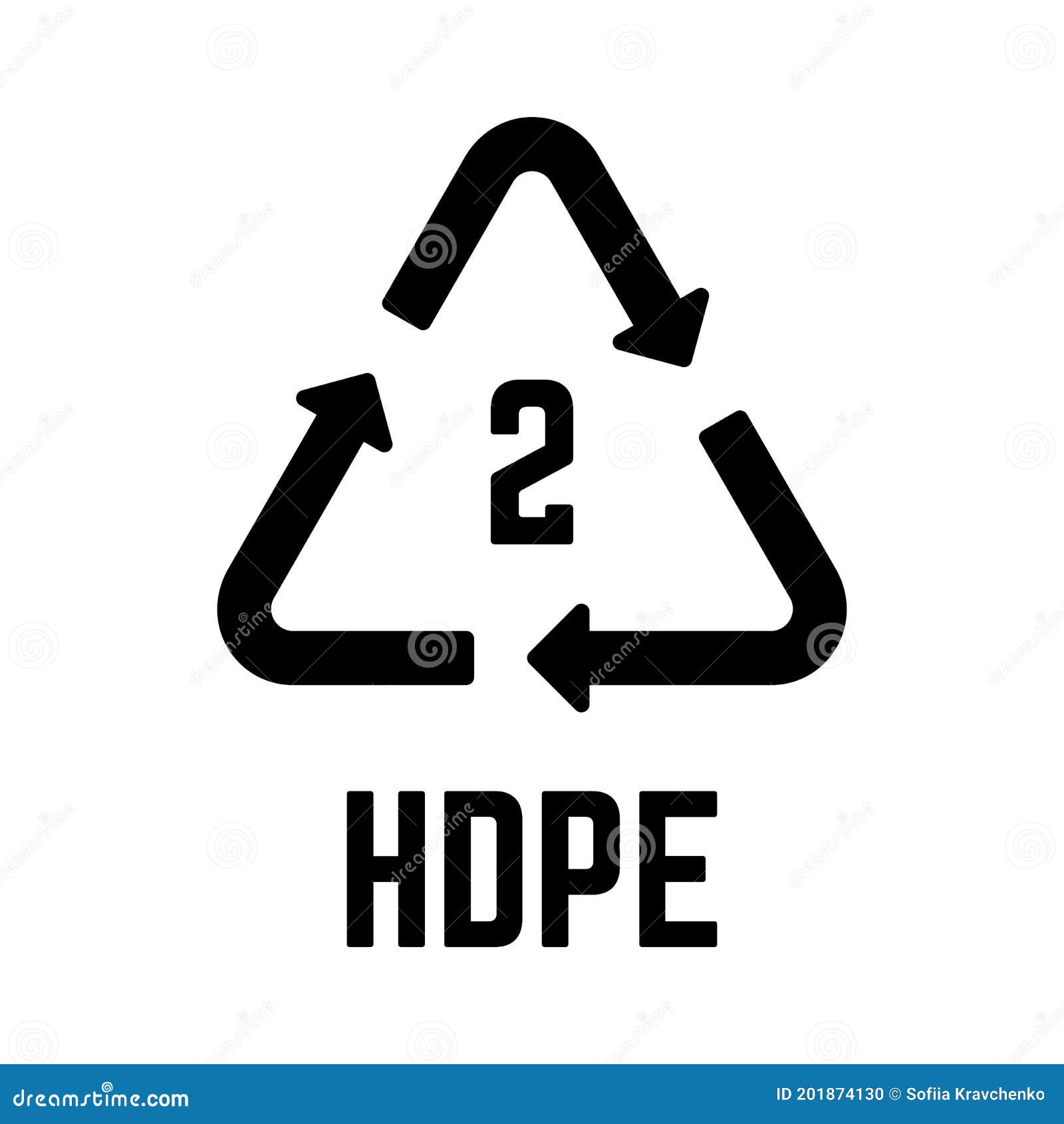 Resin Identification Code HDPE Isolated on White Stock Vector ...