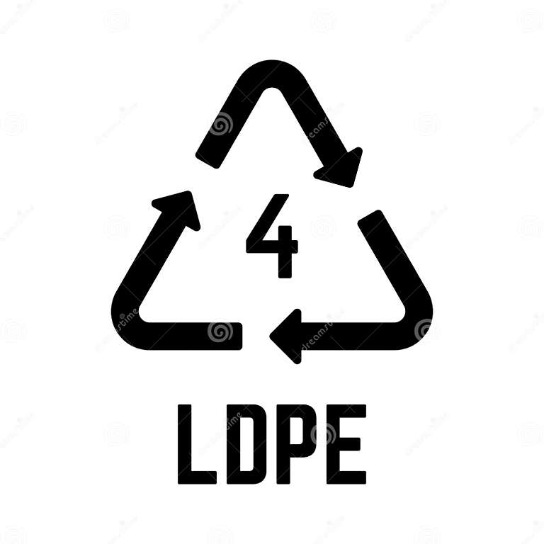 Resin Identification Code LDPE Isolated on White Stock Vector ...