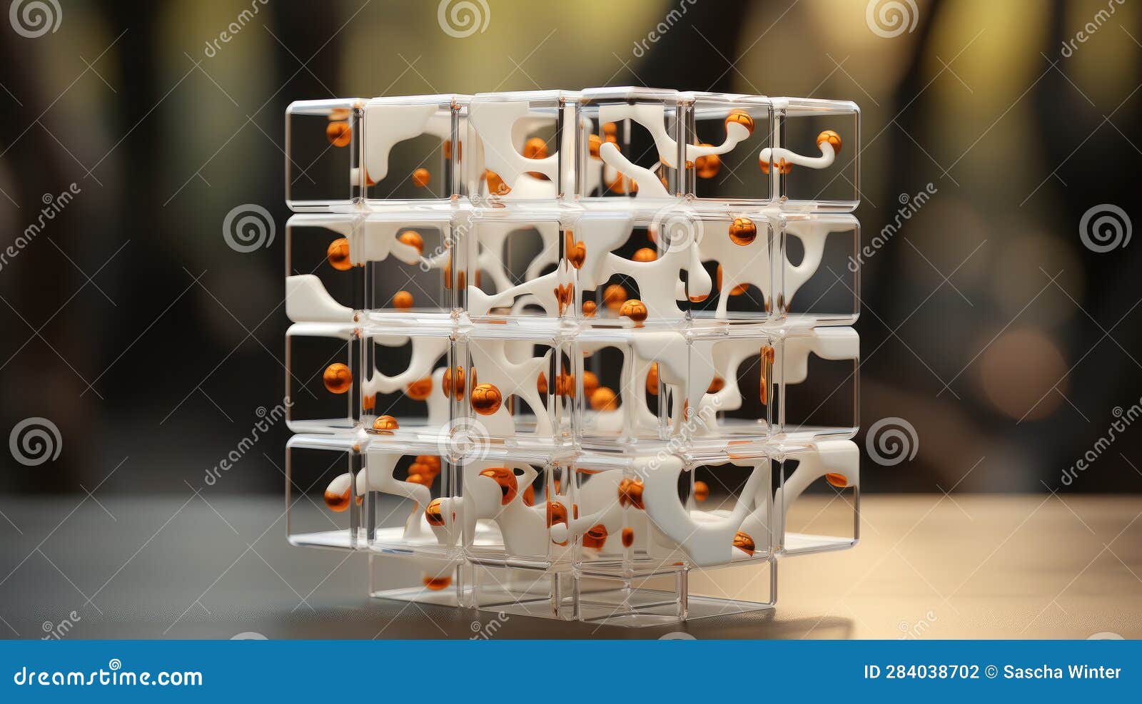 Resin Rhythm: a Harmonious Stacked Cube Pattern Stock Illustration ...