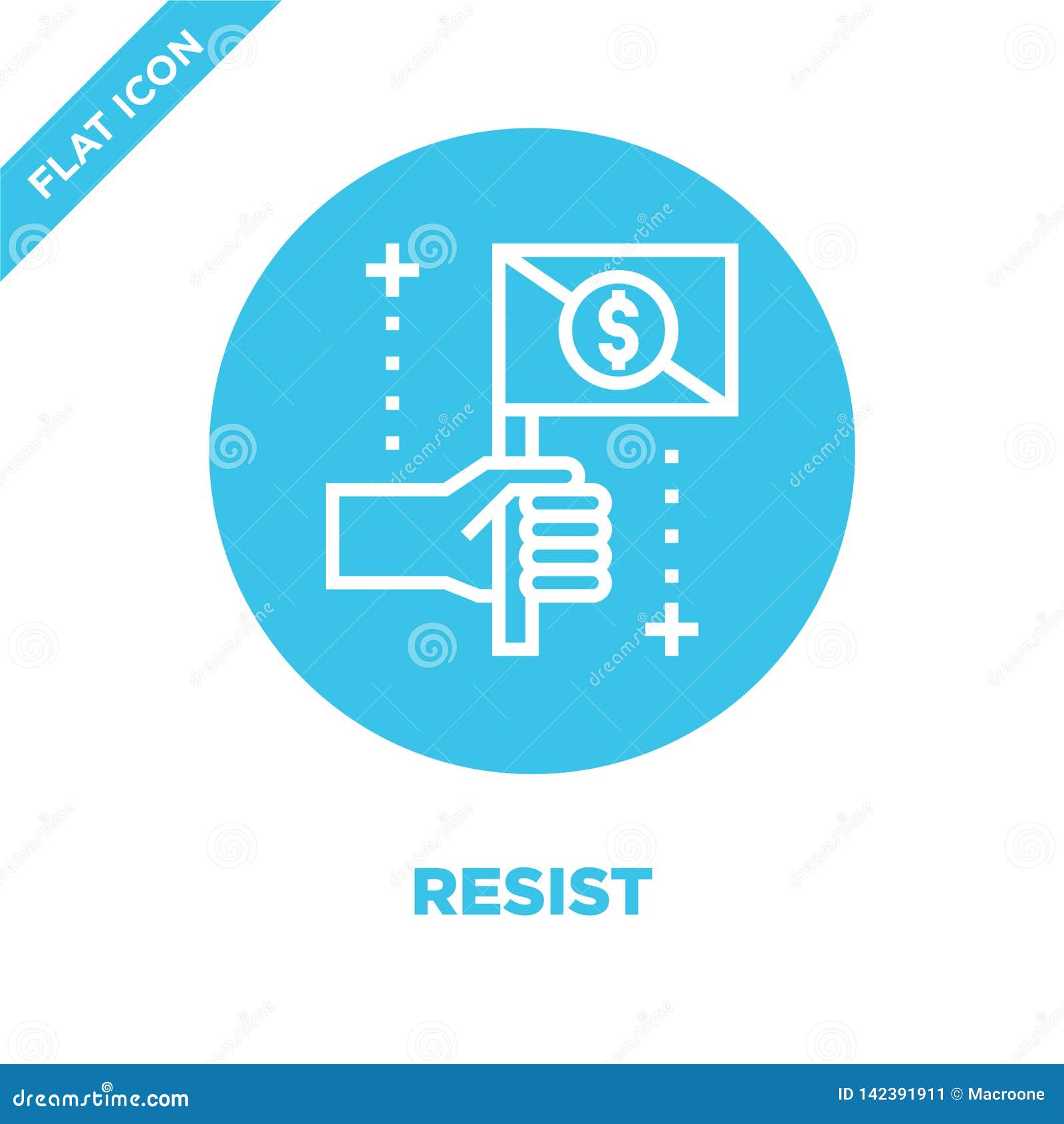 Resist Icon Vector from Corruption Elements Collection. Thin Line ...