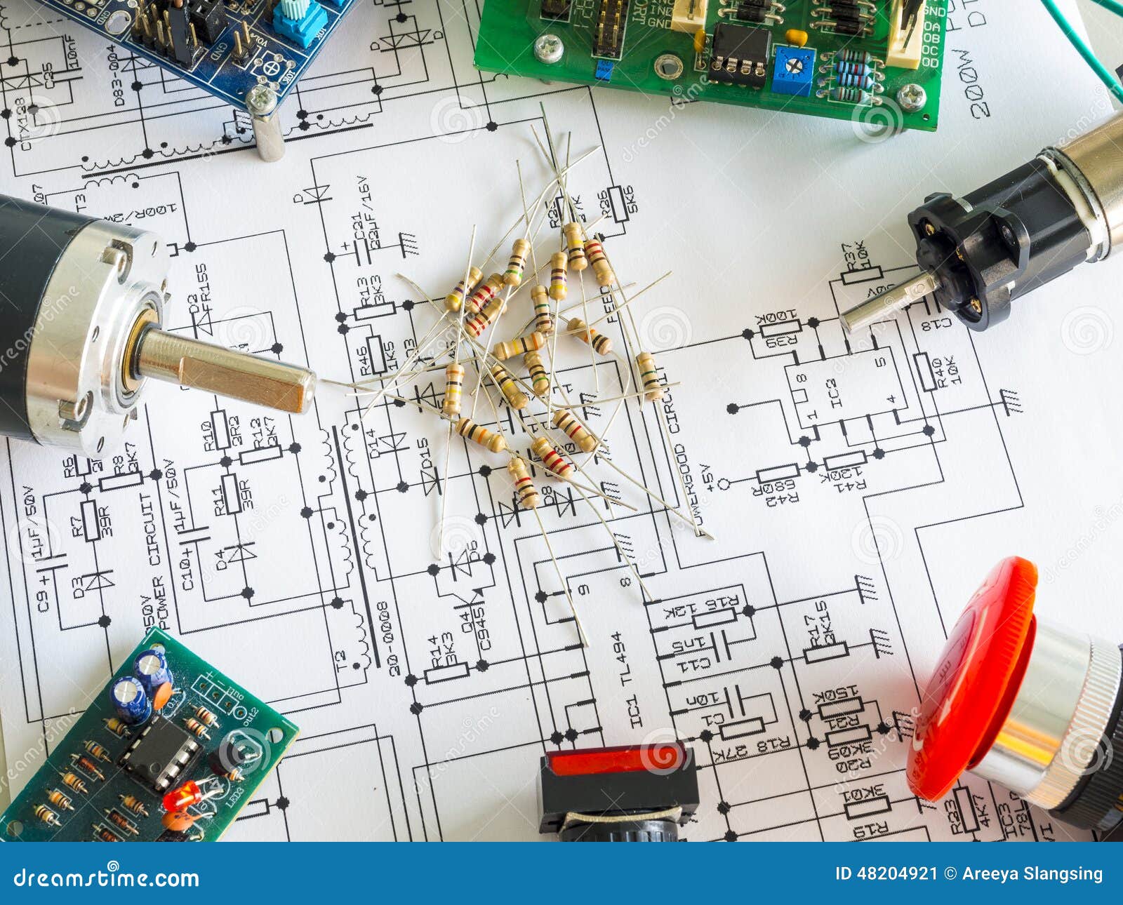 Resistance in the Circuit Elements Stock Image - Image of science ...
