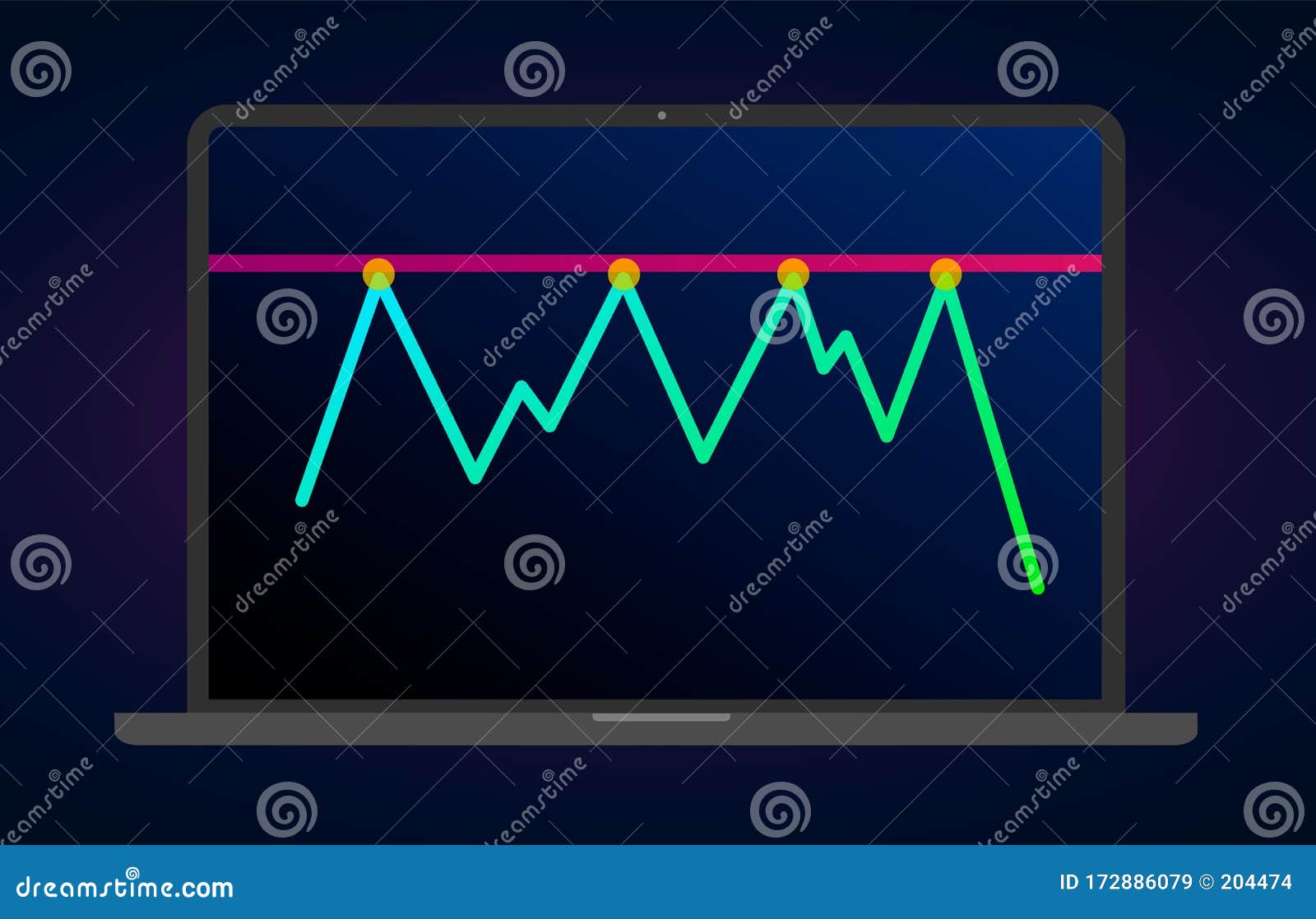 Resistance Line Level Flat Icon - Chart Pattern Figure Technical ...